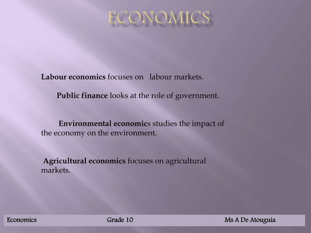 Grade 10 economics lesson 1 | PPTX | Economy | Business and Finance