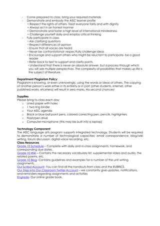 Grade 10 english syllabus 2010.2011