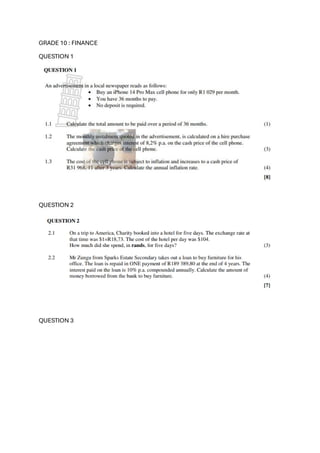 GRADE 10 MATHEMATICS FINANCE QUESTIONS.pdf