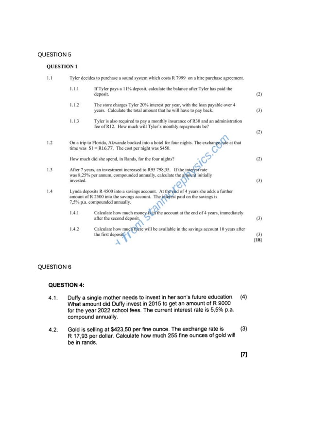GRADE 10 MATHEMATICS FINANCE QUESTIONS.pdf