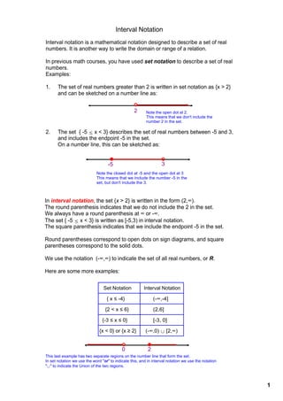 Interval Notation | PDF