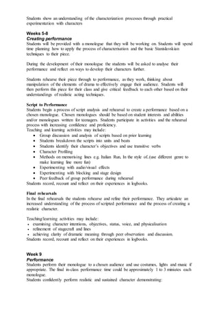 Grade 10lesson plan creating a character stanislavski | DOC