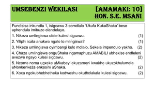GRADE 10 LESSON PLANS ISIZULU HOME LANGUAGE COMPILED BY HON. S.E. MSANI ...