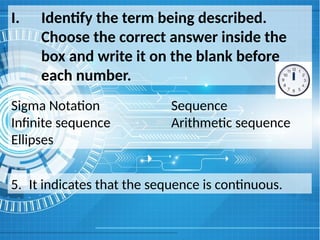 Grade 10 Mathematics Quiz Reviewer for Sequence and Series.pptx