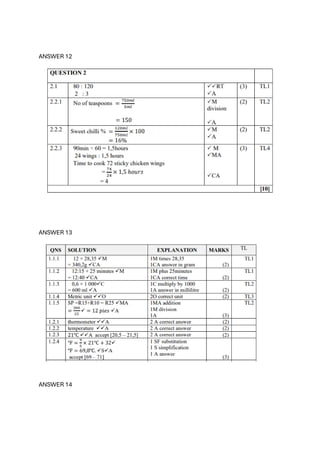 Grade 10 Math Literacy: Measurements and Conversions Answer Key | PDF