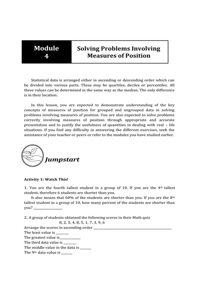 GRADE 10 MATH MODULE THE QUADRATIC EQUATION.pdf | Educational ...