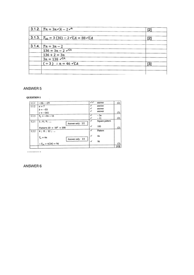 GRADE 10 MATHS NUMBER PATTERNS ANSWERS.pdf