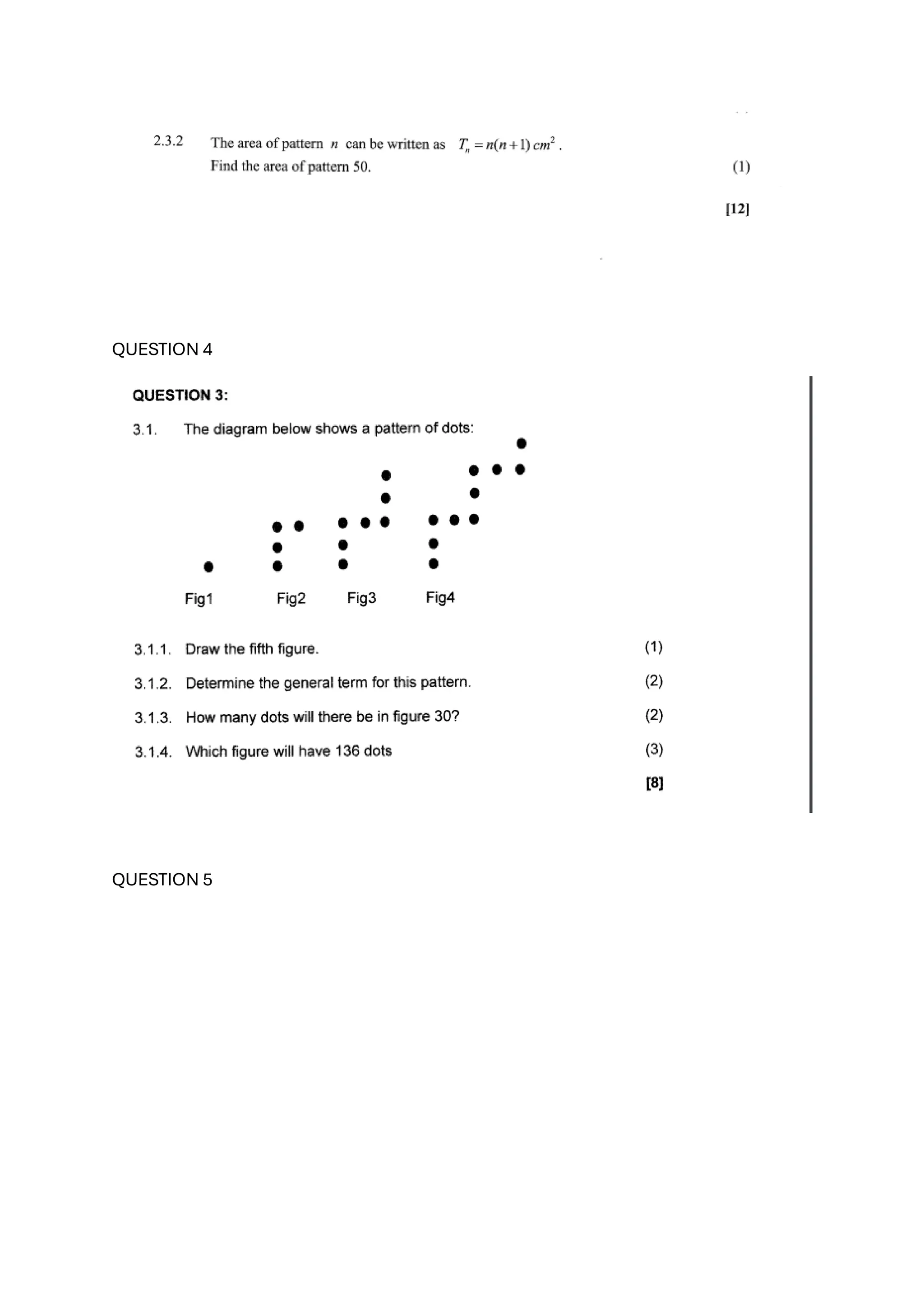 Grade 10 Maths Number Patterns Questions Pdf