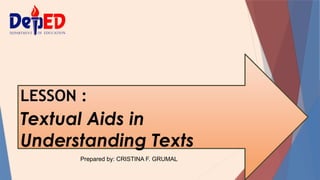Grade 10 ppt Week 2 textual aids powerpoint pptx | PPTX