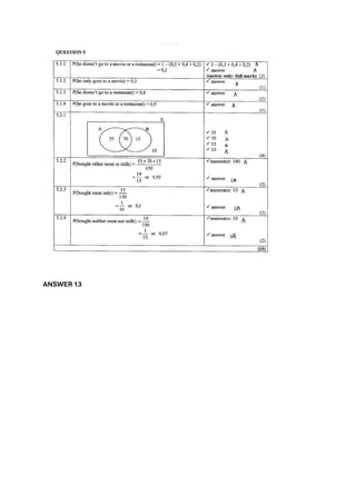GRADE 10 PROBABILITY ANSWERS (EXAM BASED ) .pdf | Educational ...