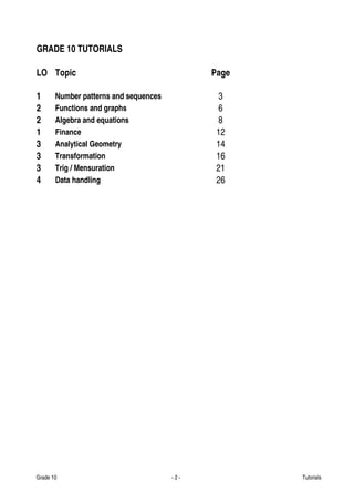 Grade 10 tutorials | PDF