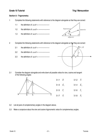 Grade 10 tutorials | PDF