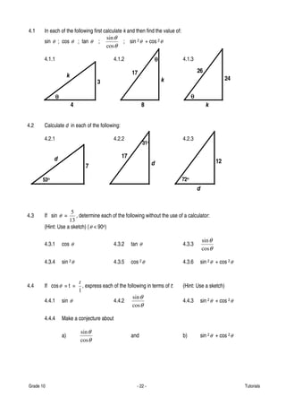 Grade 10 tutorials | PDF