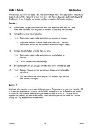 Grade 10 tutorials | PDF