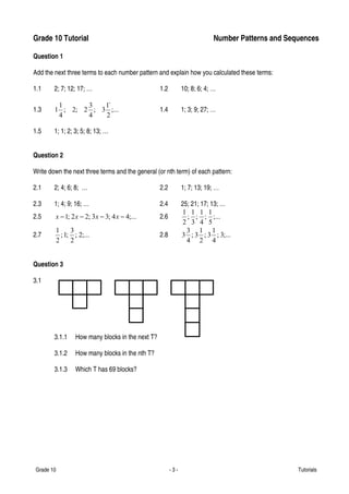 Grade 10 tutorials | PDF