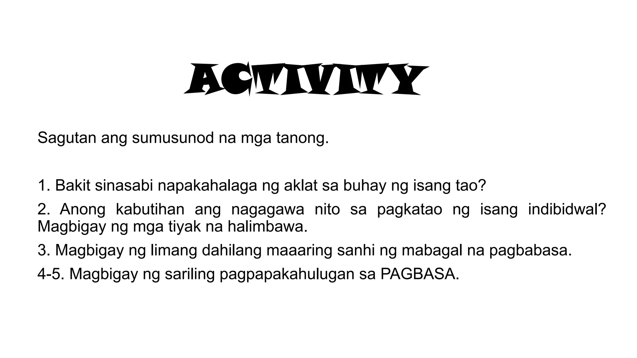 GRADE 11-ANG KAHALAGAHAN NG PAGBASA AT ANG MGA URI NITO | PPTX