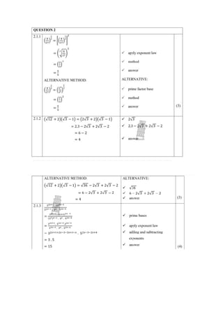 GRADE 11 EXPONENTS AND SURDS ANSWERS.pdf