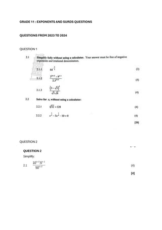 GRADE 11 EXPONENTS & SURDS QUESTIONS.pdf