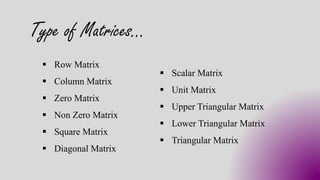 Types of Matrics | PDF