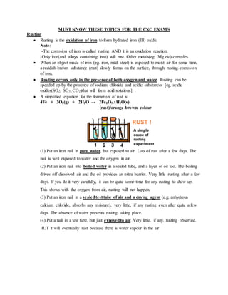 Grade 11 rusting and recycling | DOCX