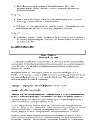 Grade 11 to 12 Programme - Greenfield Community School | PDF