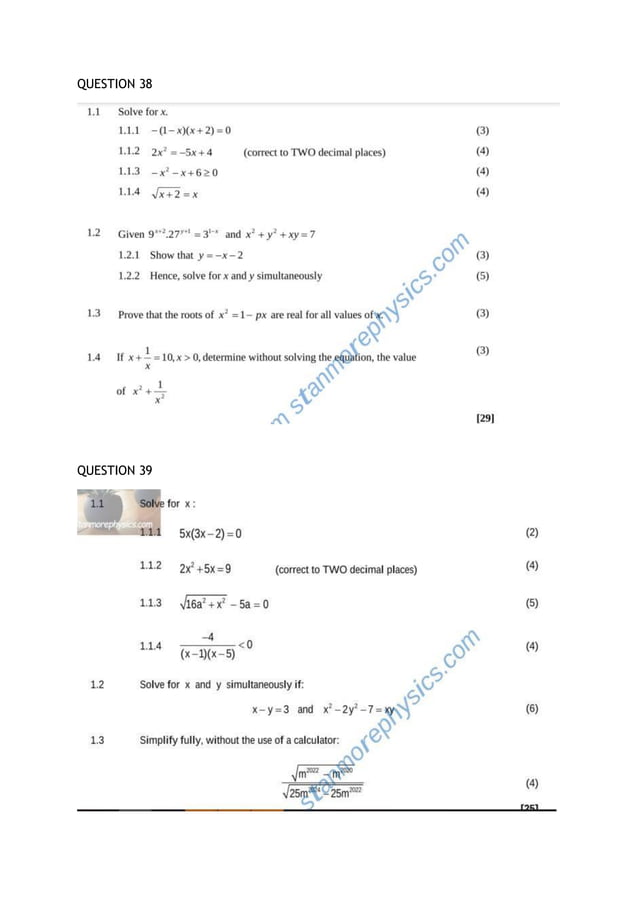 GRADE 12 ALGEBRAIC EXPRESSIONS QUESTIONS (AutoRecovered) (1).pdf