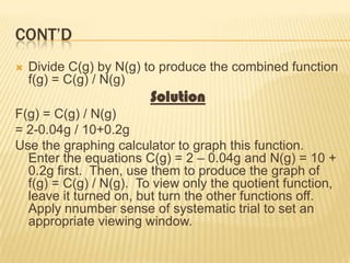 Grade 12 math products and quotients of functions | PPT