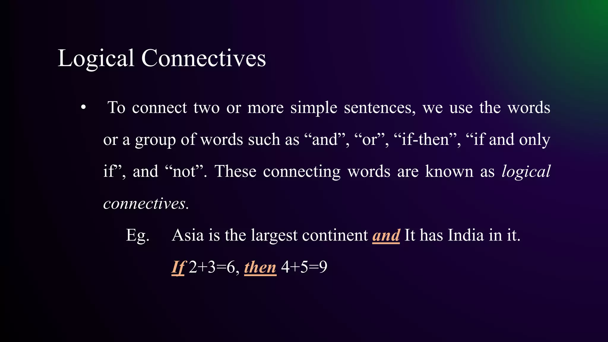 Logical Connectives NOT AND OR | PDF