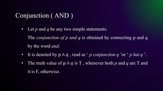 Logical Connectives NOT AND OR | PDF