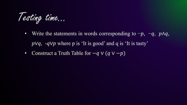 Logical Connectives NOT AND OR | PDF