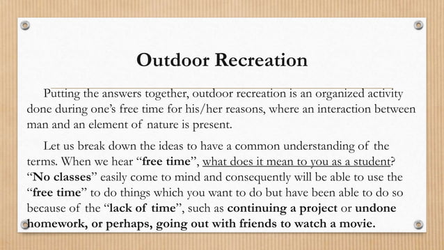 grade 12outdoor recreation module 1-2.pptx | Outdoor Attractions | Attractions