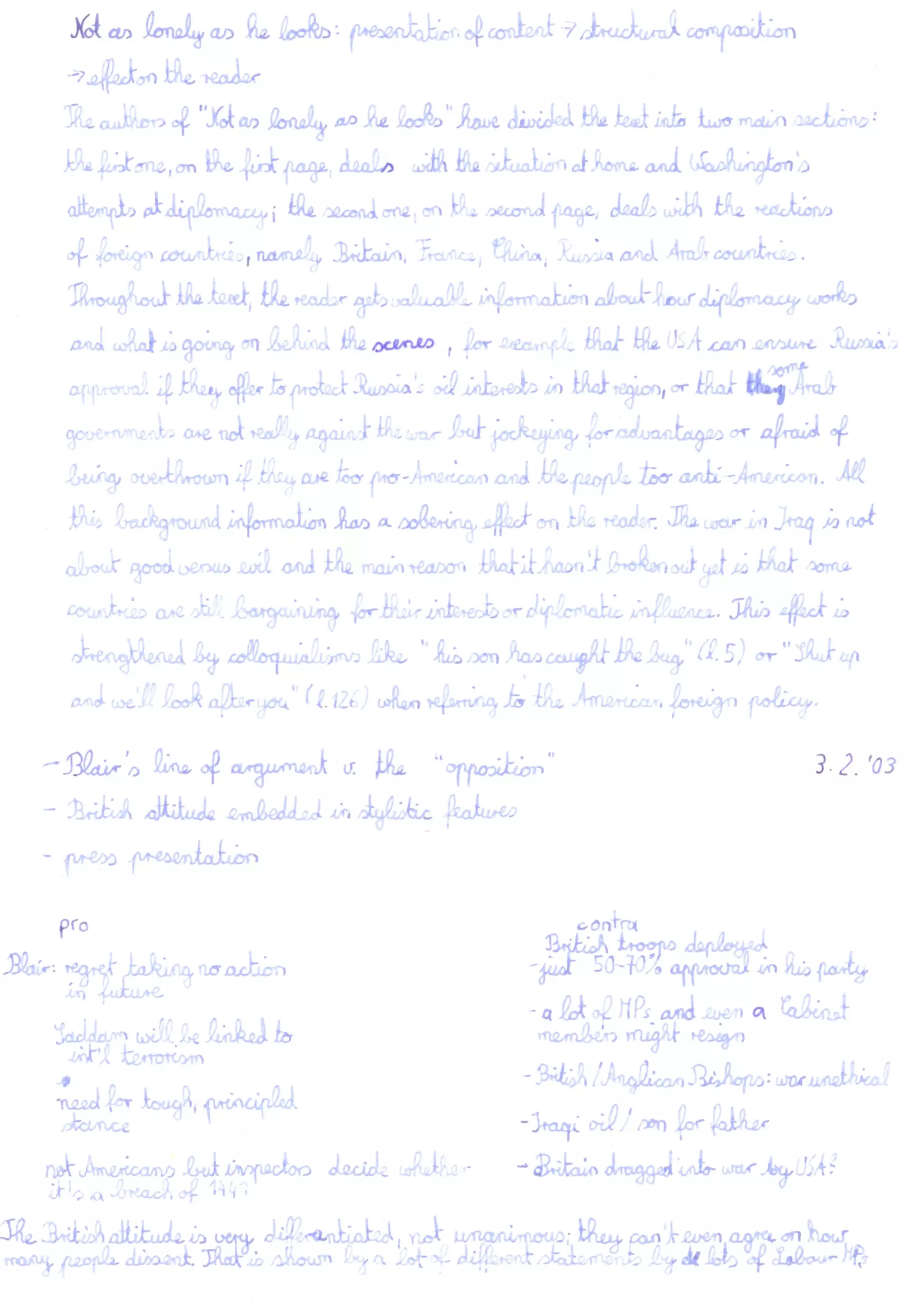 German Grade 13 English Homework + Notes | PDF