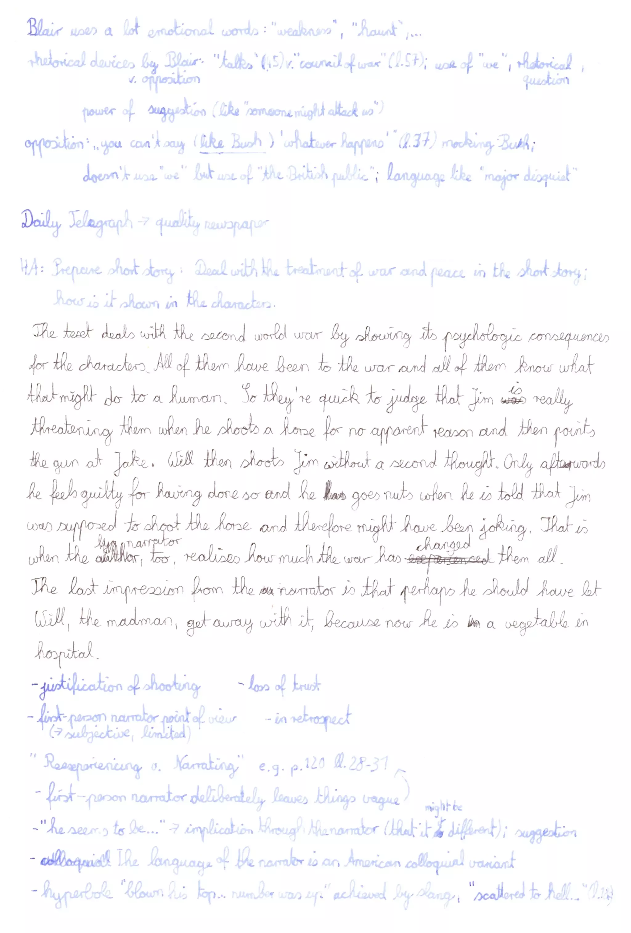 German Grade 13 English Homework + Notes | PDF