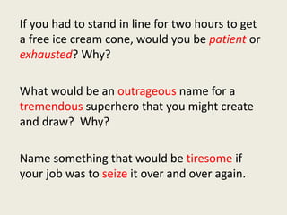 Grade 1 lesson 30 vocabulary power point | PPTX