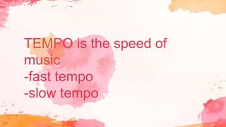 Grade 1 Music and Arts Tempo / W2d and 3d art | PPTX