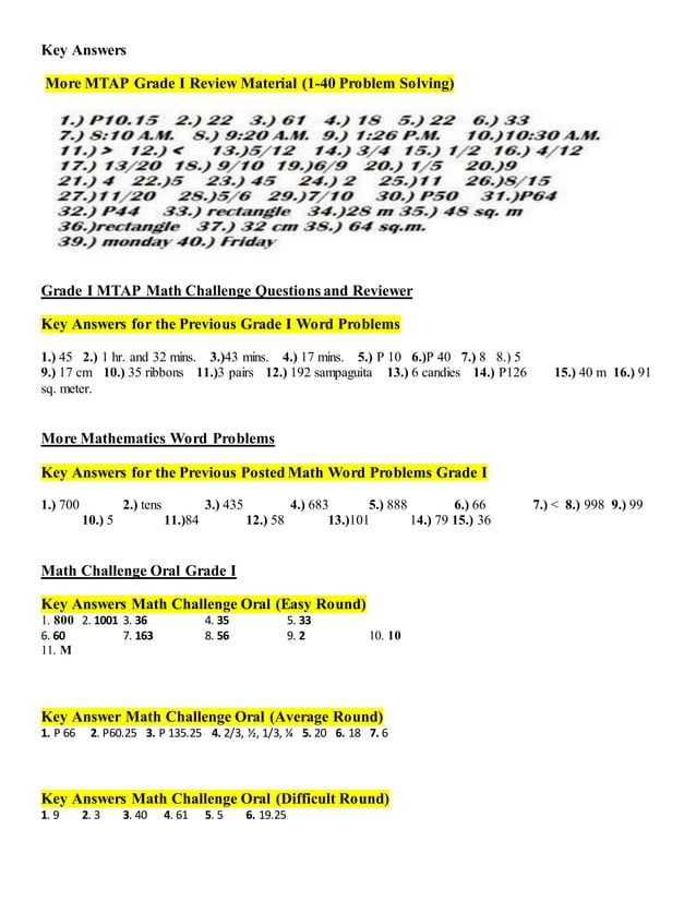 Grade 1 mtap reviewer | DOCX | Stamps and Coins | Collecting