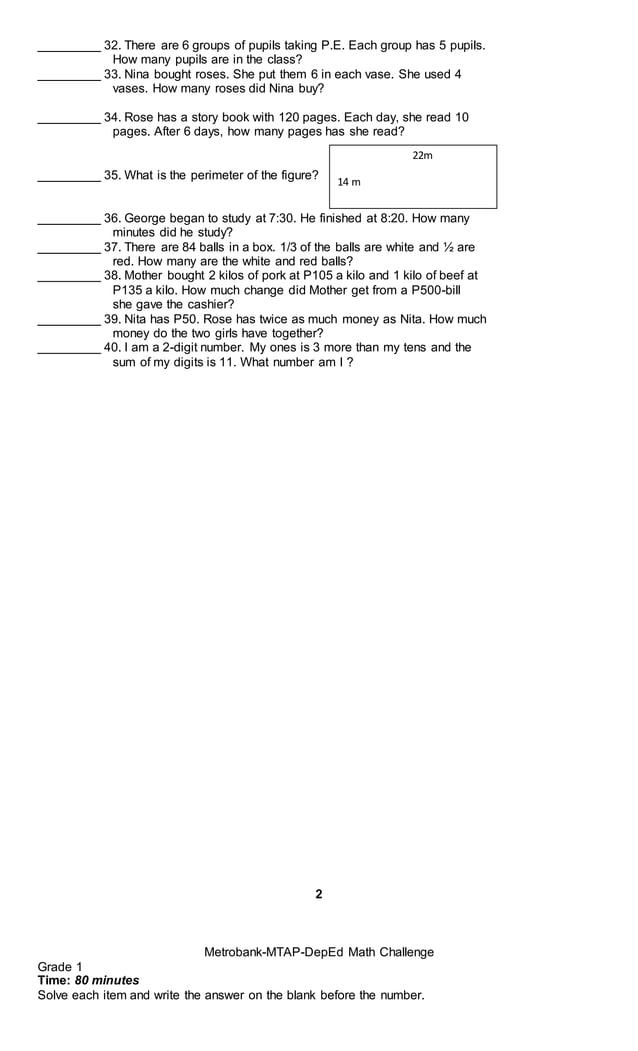 Grade 1 mtap reviewer | PDF