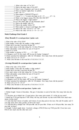 Grade 1 mtap reviewer | PDF