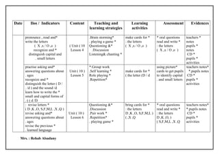 Grade 1 plan | DOC | Homework and Study | Education