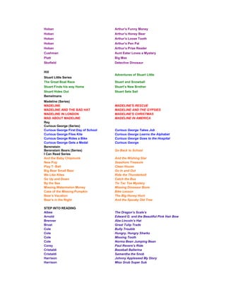 Grade 1 reading_list | DOC