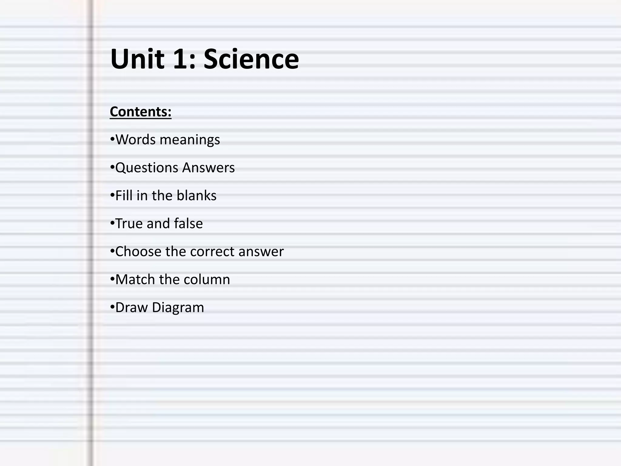 Grade 1 science unit 1 | PPTX