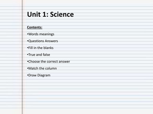 Grade 1 science unit 1 | PPTX | Science