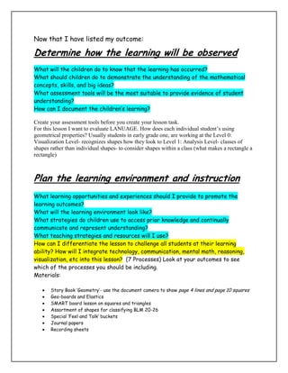 Grade 1 shape and space 2D | DOCX
