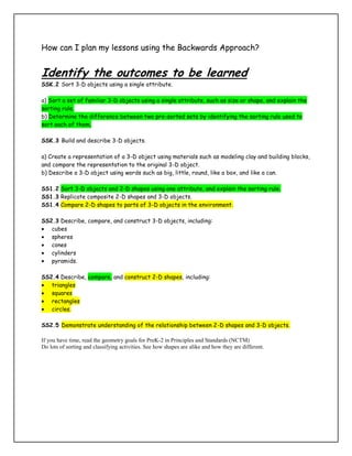 Grade 1 shape and space | DOCX