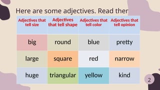 Grade 2 Adjectives.pptxpowerpoint presen | PPTX