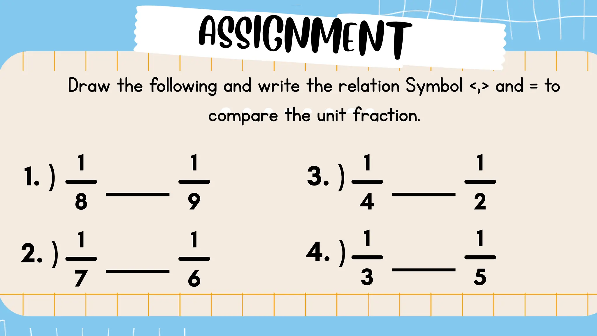 Grade 2 Math Comparing and Arranging Unit Fractions | PPTX
