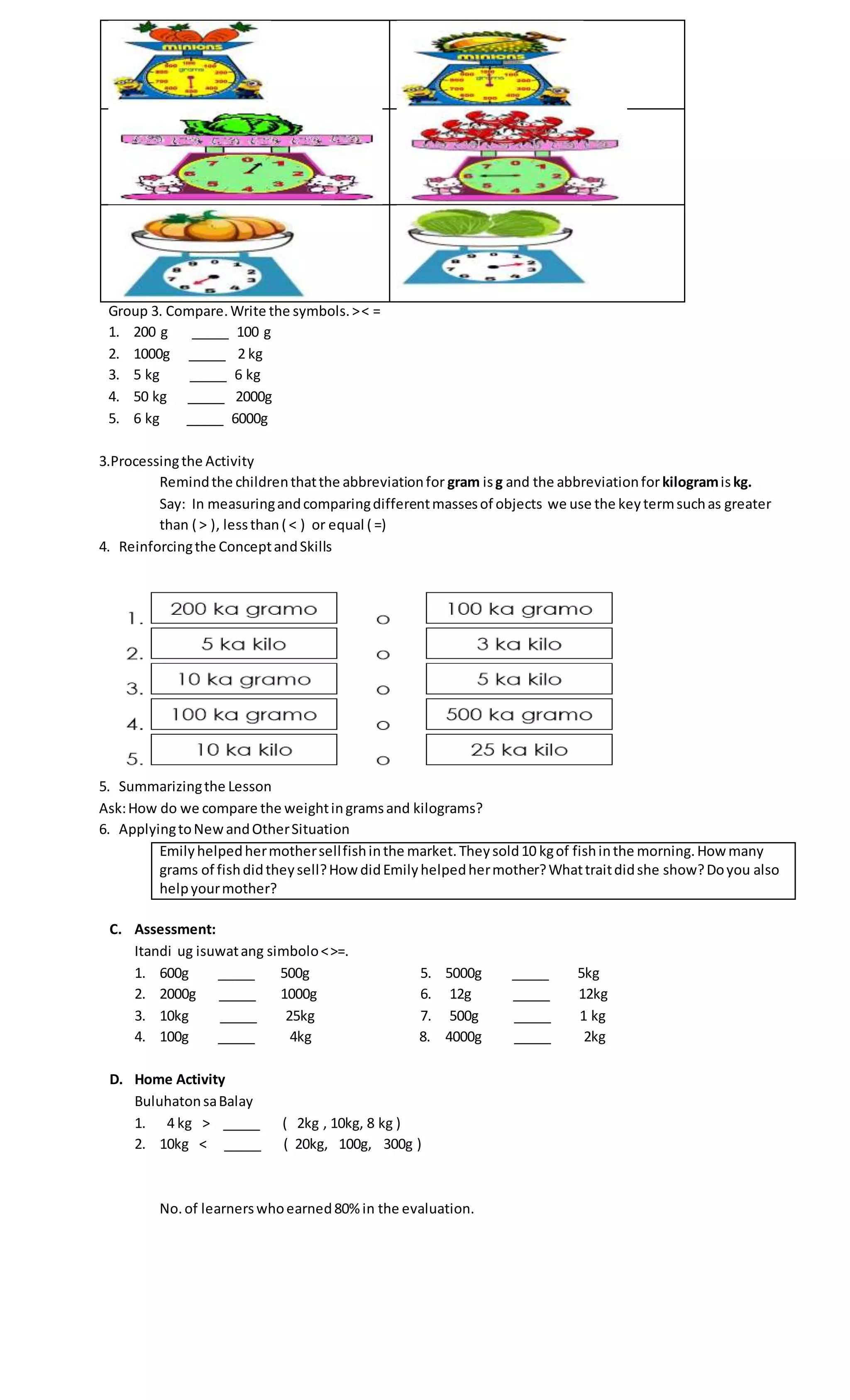 Grade 2 cot math q4 | DOCX