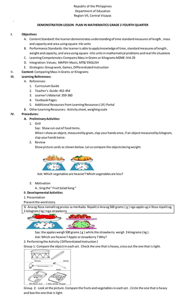 Grade 2 cot math q4 | DOCX