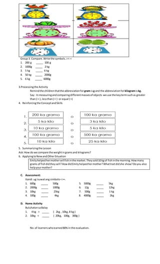 Grade 2 cot math q4 | DOCX