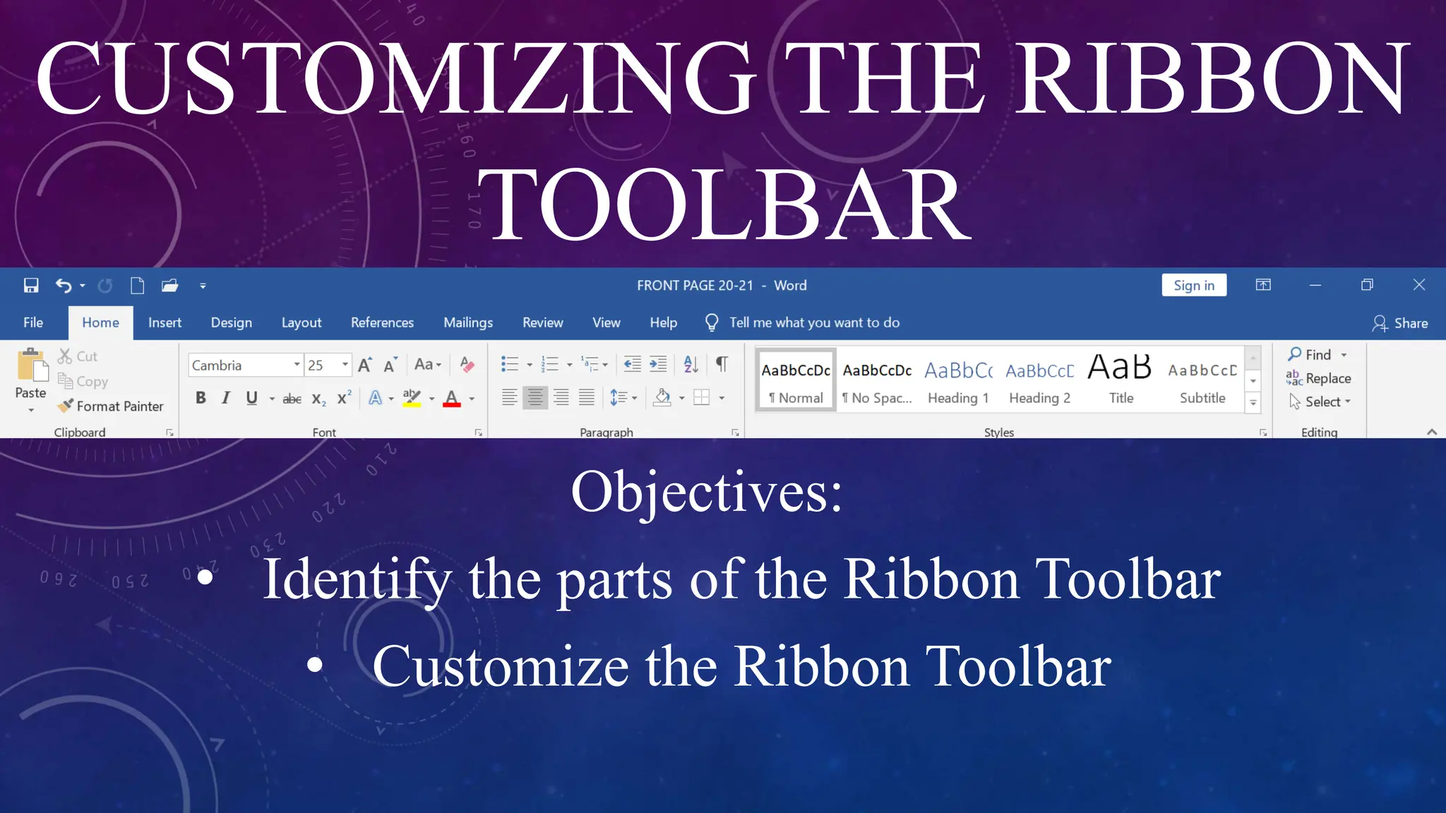 GRADE 2 Customizing the ribbon toolbar (1).pptx | Desktop Publishing | Computer Software and ...